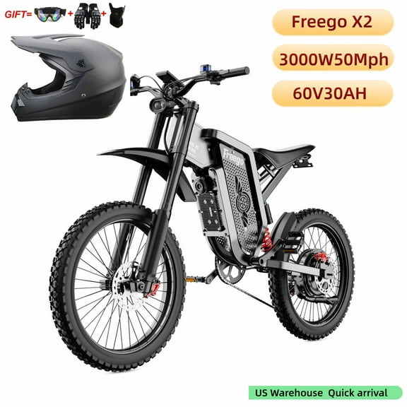 GT73 PRO 338 NM Electric Dirt Bike for Adults,3000W(Peak)Dual Motor 50Mph Max Speed,60V 50MPH 36 ...