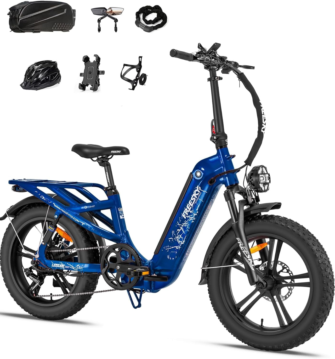 FREESKY BOULEVARD Folding Electric Bike for Women, 750W Motor Full ...