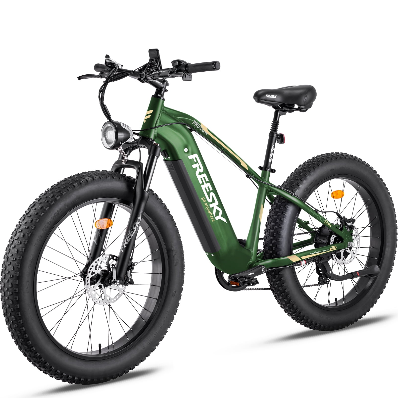 FREESKY Electric Bike 750W 19 MPH Brushless Motor, 26" Fat Tire 48V ...
