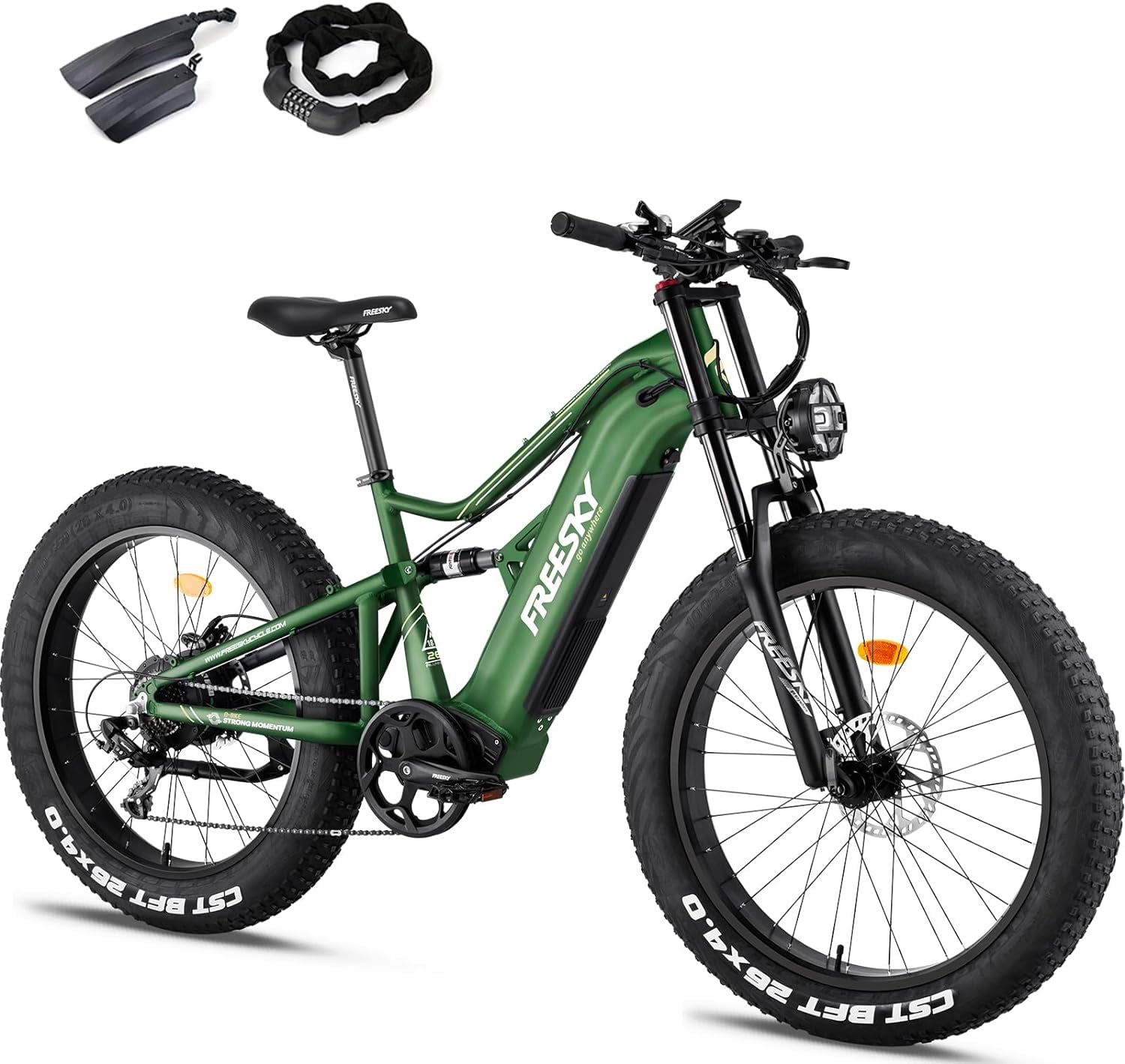 FREESKY Electric Bike with BAFANG Motor, 48V 25Ah Samsung Cells Battery ...