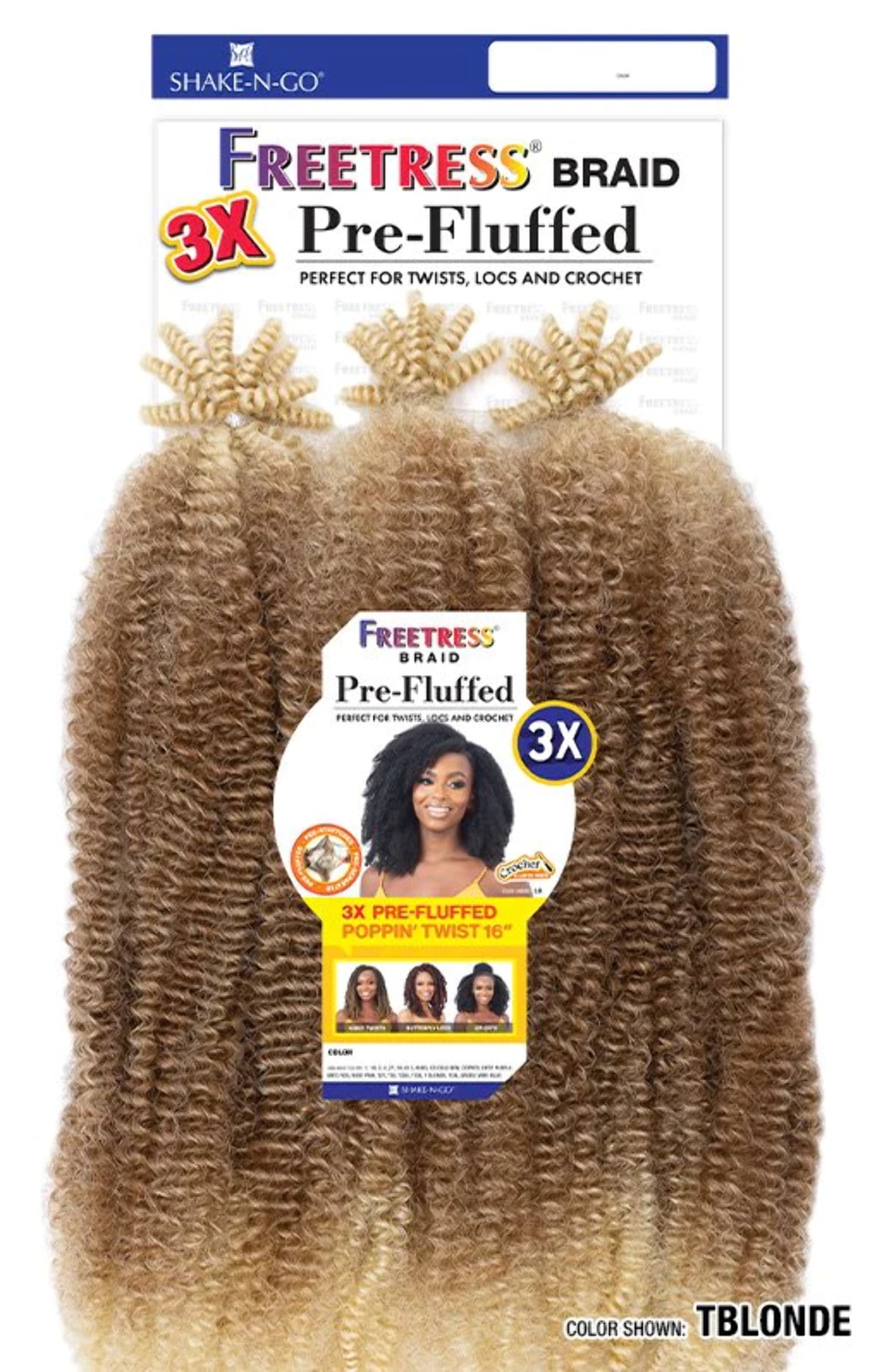 FREETRESS - 3X PRE-FLUFFED POPPIN' TWIST 16" - Walmart.com