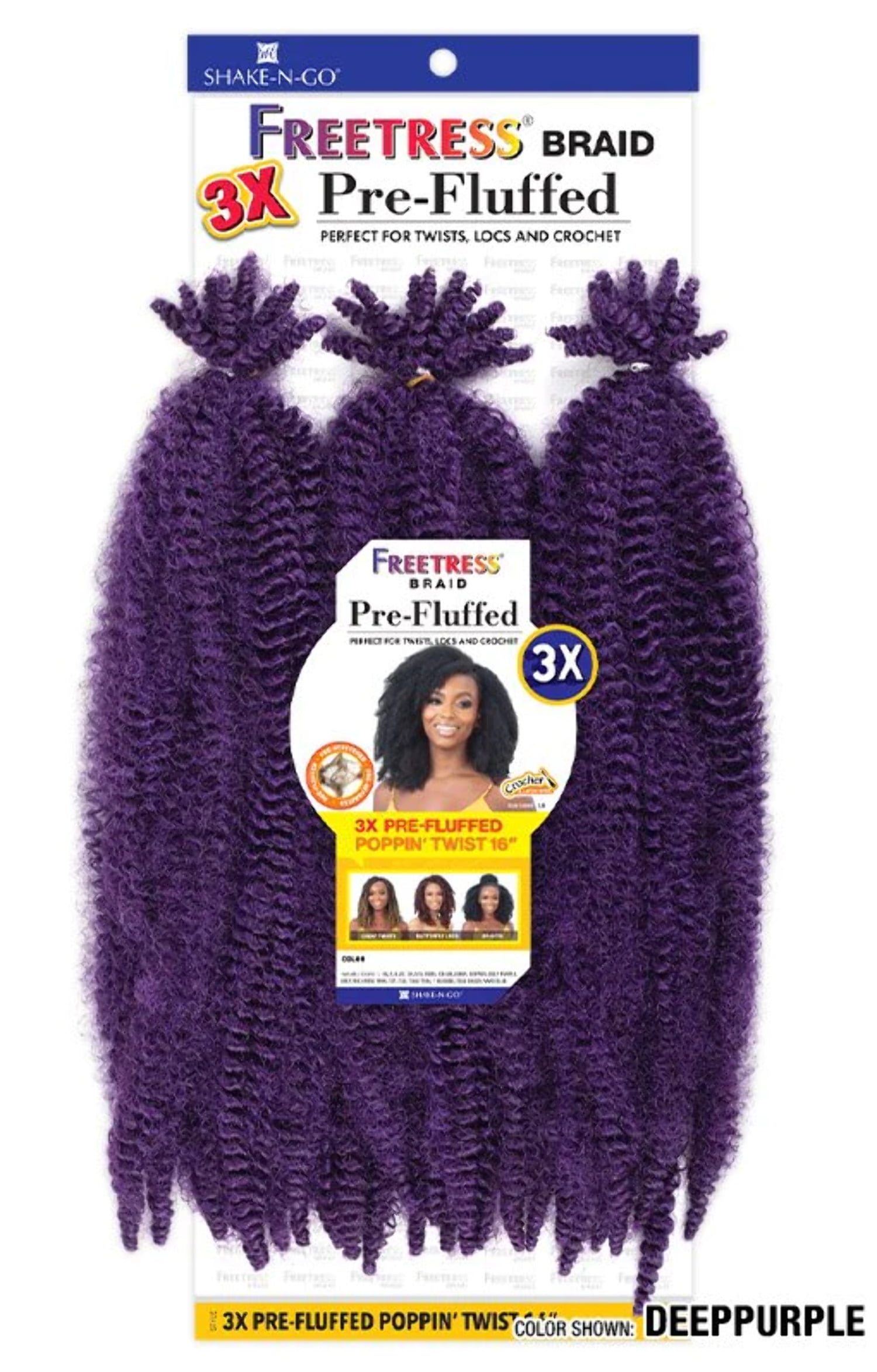 FREETRESS - 3X PRE-FLUFFED POPPIN' TWIST 16" - Walmart.com