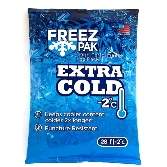 FREEZ PAK Extra Cold - 2C Ice Bag Reusable Ice Block Substitute, Blue ...