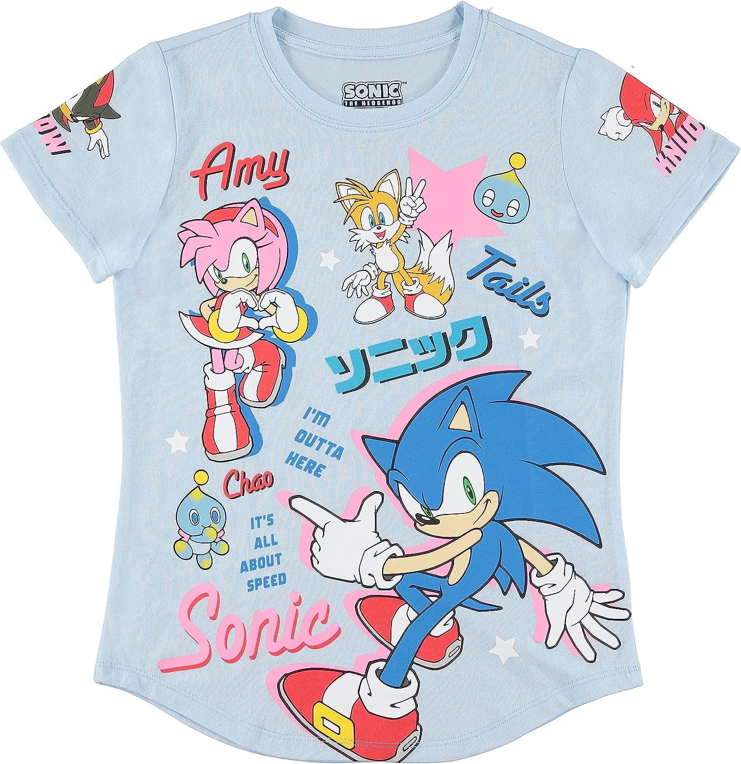 FREEZE Girls Sonic The Hedgehog Short Sleeve T-Shirt- Sonic Girls Tee ...