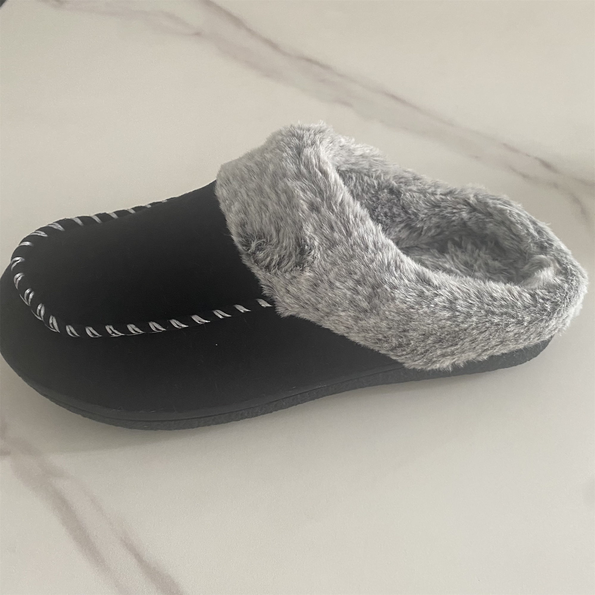 FREISTERN Women's Fuzzy House Slippers Memory Foam Moc Slip on ...