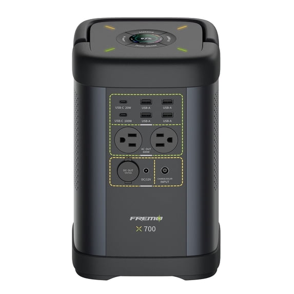 Fremo X700 Portable Power Station, 662Wh LiFePO4, 650W Rated, Solar ...