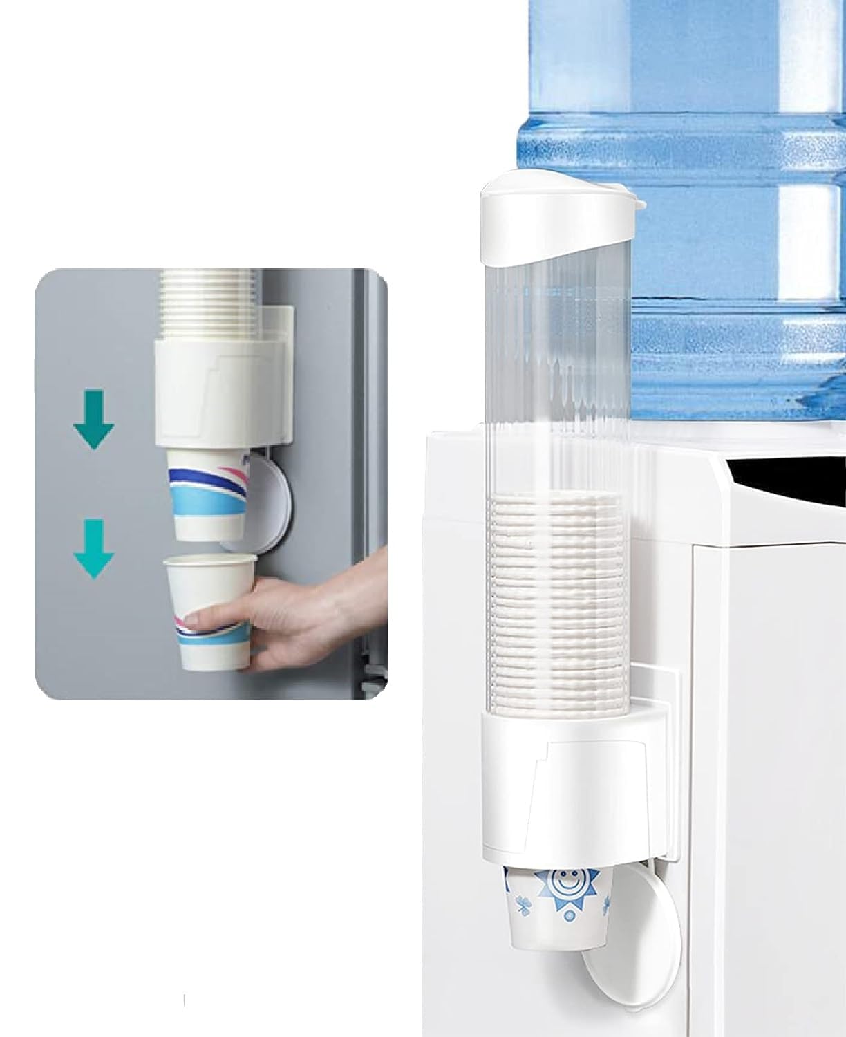 FRENYEAR Paper Cup Dispenser Holder Wall Mounted Plastic Drinking Water ...