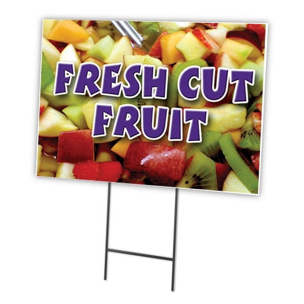 FRESH CUT FRUIT 18"x24" Yard Sign & Stake | Advertise Your Business ...