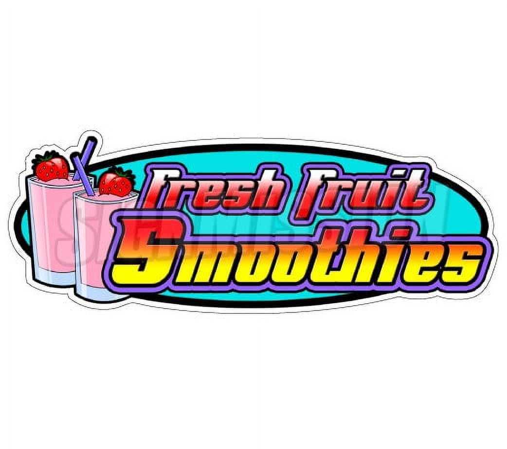 FRESH FRUIT SMOOTHIES Concession Decal drink sign stand - Walmart.com