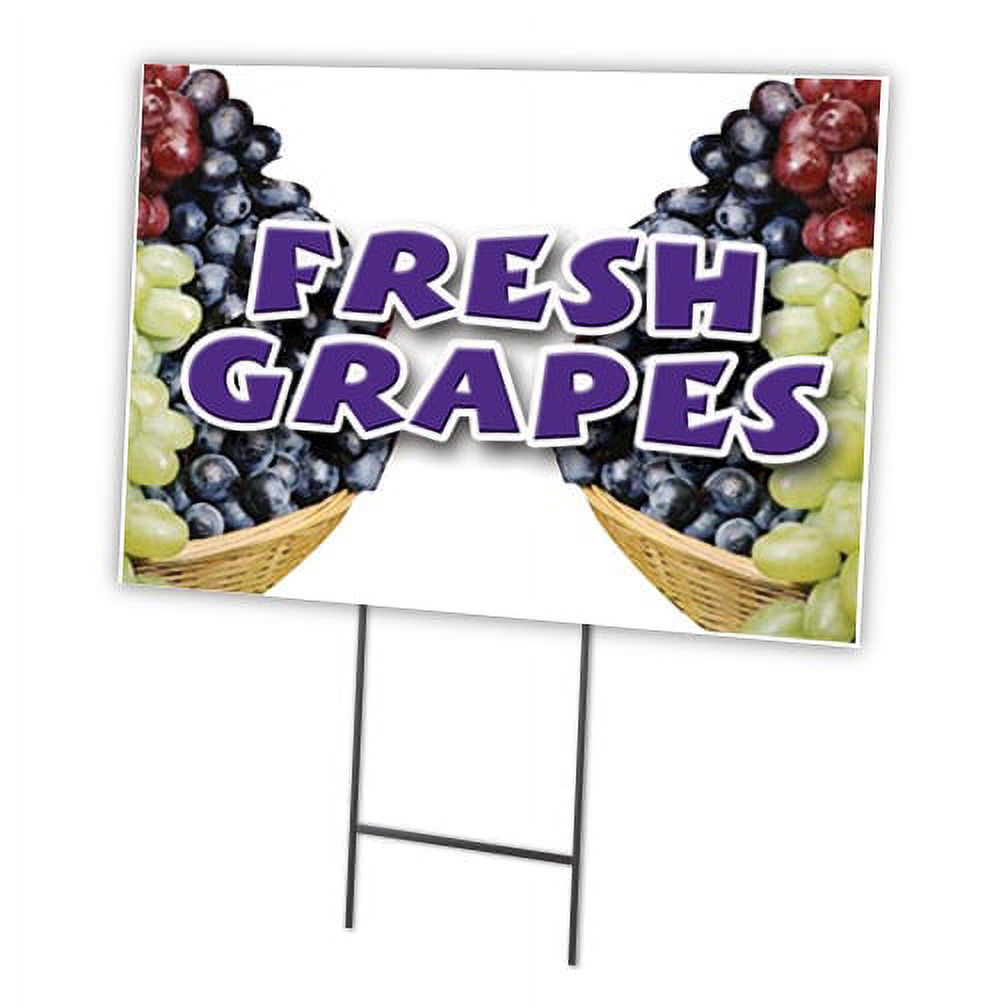 FRESH GRAPES 18"x24" Yard Sign & Stake | Advertise Your Business ...