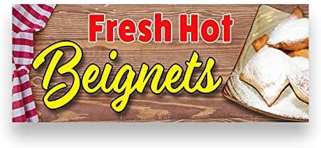 FRESH HOT BEIGNETS Vinyl Banner (Size Options) Small - 24x60 - Walmart.com