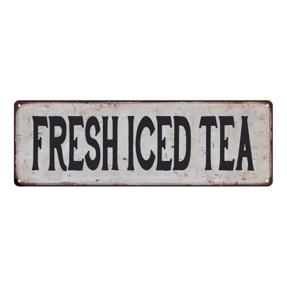 FRESH ICED TEA Sign, Vintage Look Tea Sign, Chic Retro, Restaurant ...