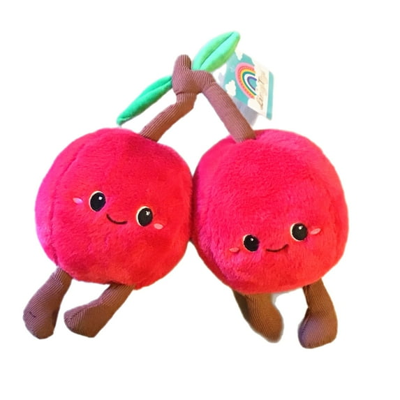 FRESH LIVING JUMBO CHERRY PLUSH 10" WITH SMILING FACE AND LEGS ...