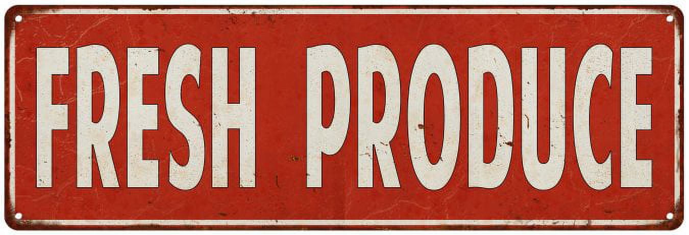 FRESH PRODUCE Diner Restaurant Vintage Looking Metal Sign 6x18 ...