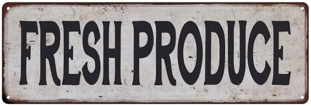 FRESH PRODUCE Vintage Look Rustic 6x18 Metal Sign Chic Retro ...