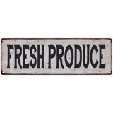 FRESH PRODUCE Vintage Look Rustic 6x18 Metal Sign Chic Retro ...