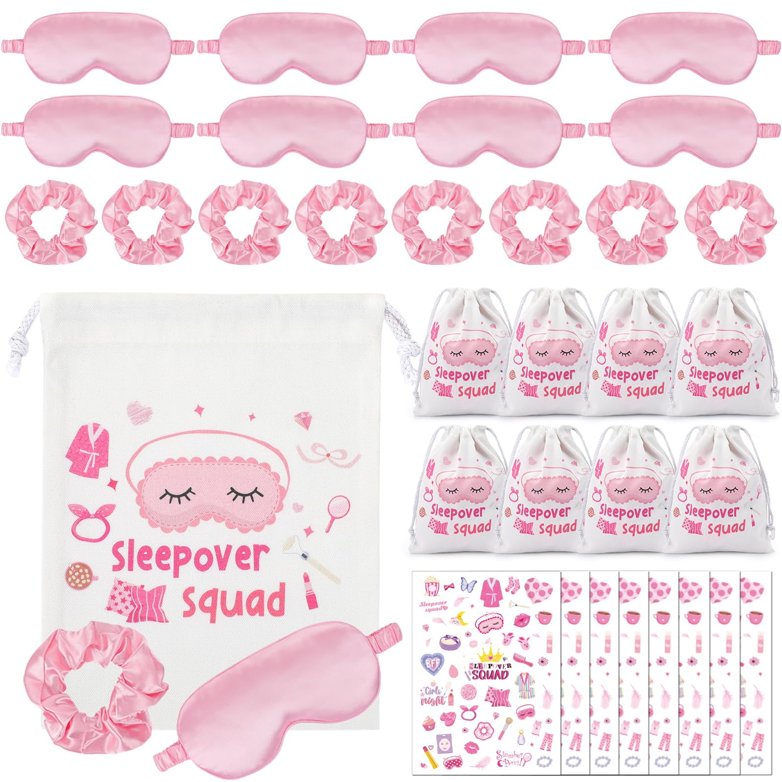 FRESHME SPA Sleepover Party Supplies - 8 Sets 32 Pink Slumber Party ...