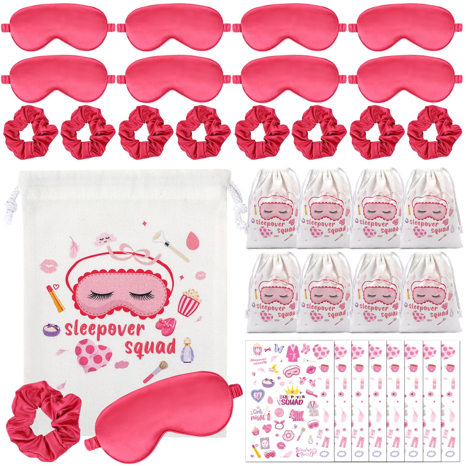 FRESHME Sleepover Slumber Party Supplies - 8 Kits 32 Pcs SPA Party ...