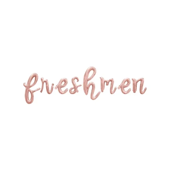 FRESHMEN Cursive Letter Balloon Banner - Freshman Year Party Supply ...