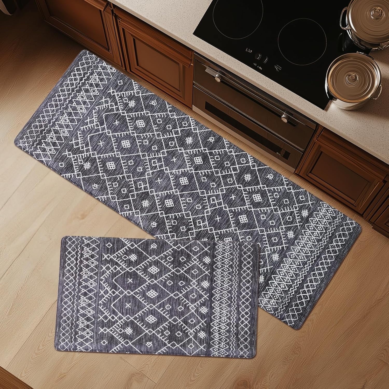 FRESHMINT Anti Fatigue Kitchen Mats for Floor 2 Piece Set, Waterproof ...