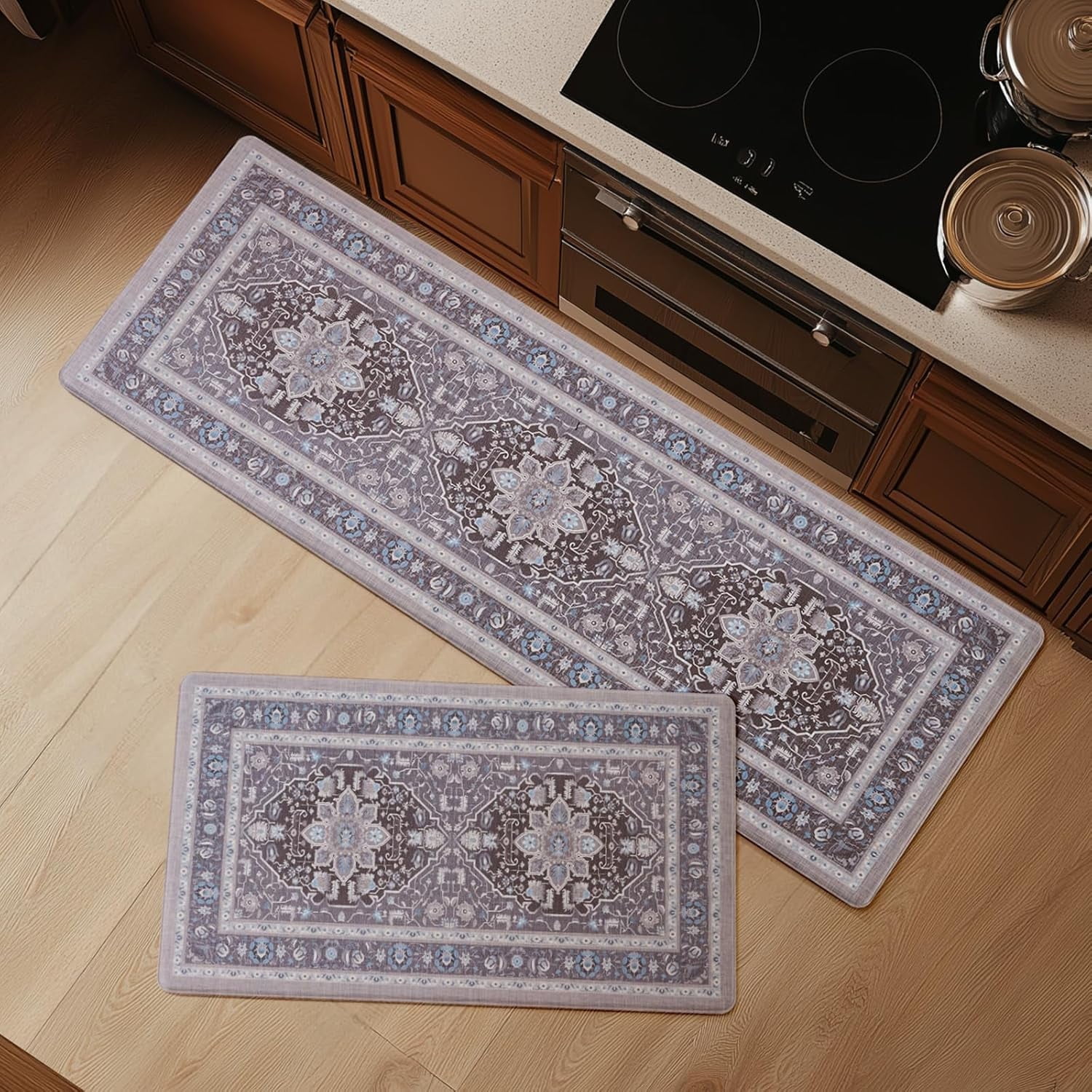 FRESHMINT Anti Fatigue Kitchen Mats Set 2 PCS, Waterproof & Non-Skid ...