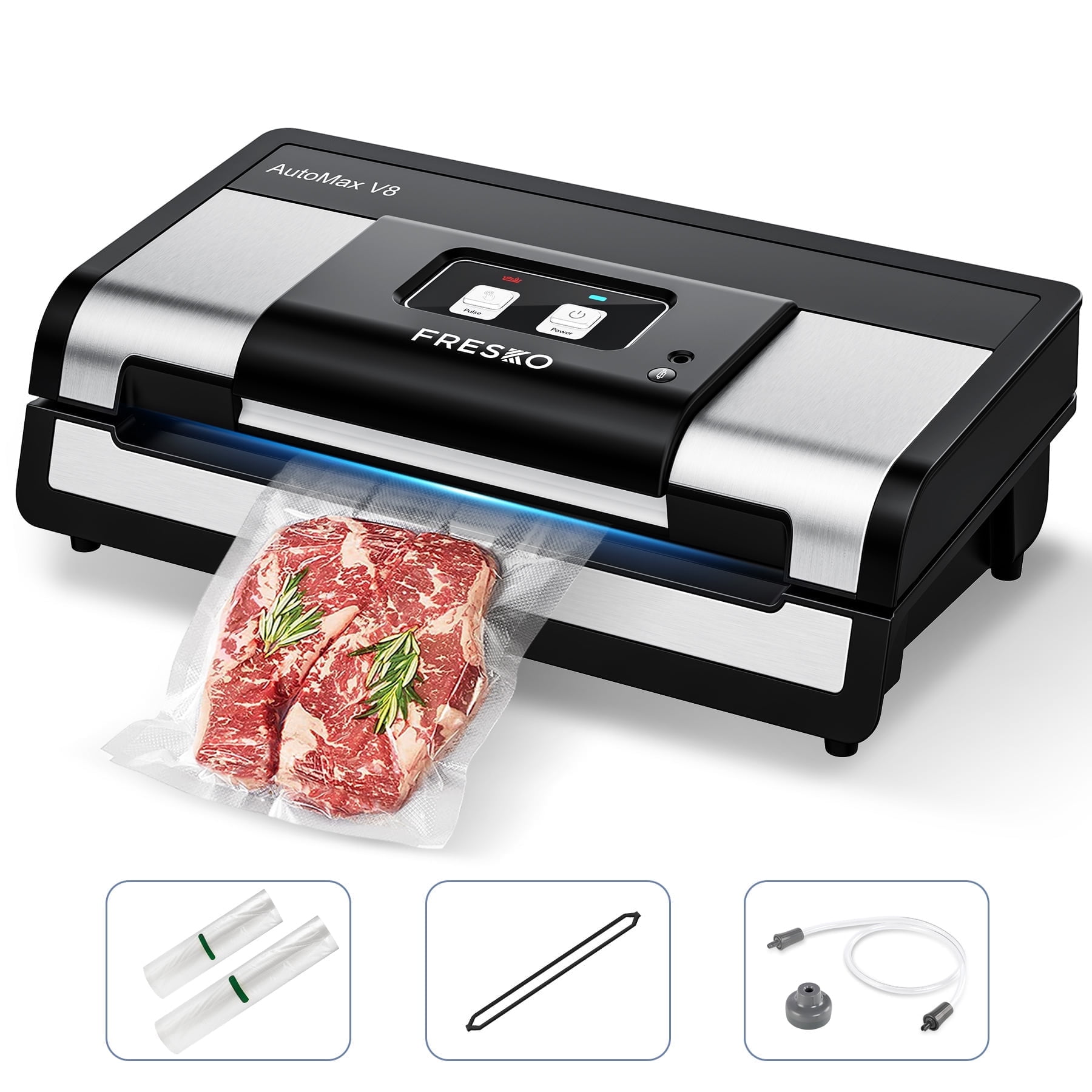 FRESKO Full Automatic Food Vacuum sealer, Built-in Cutter and Bag ...