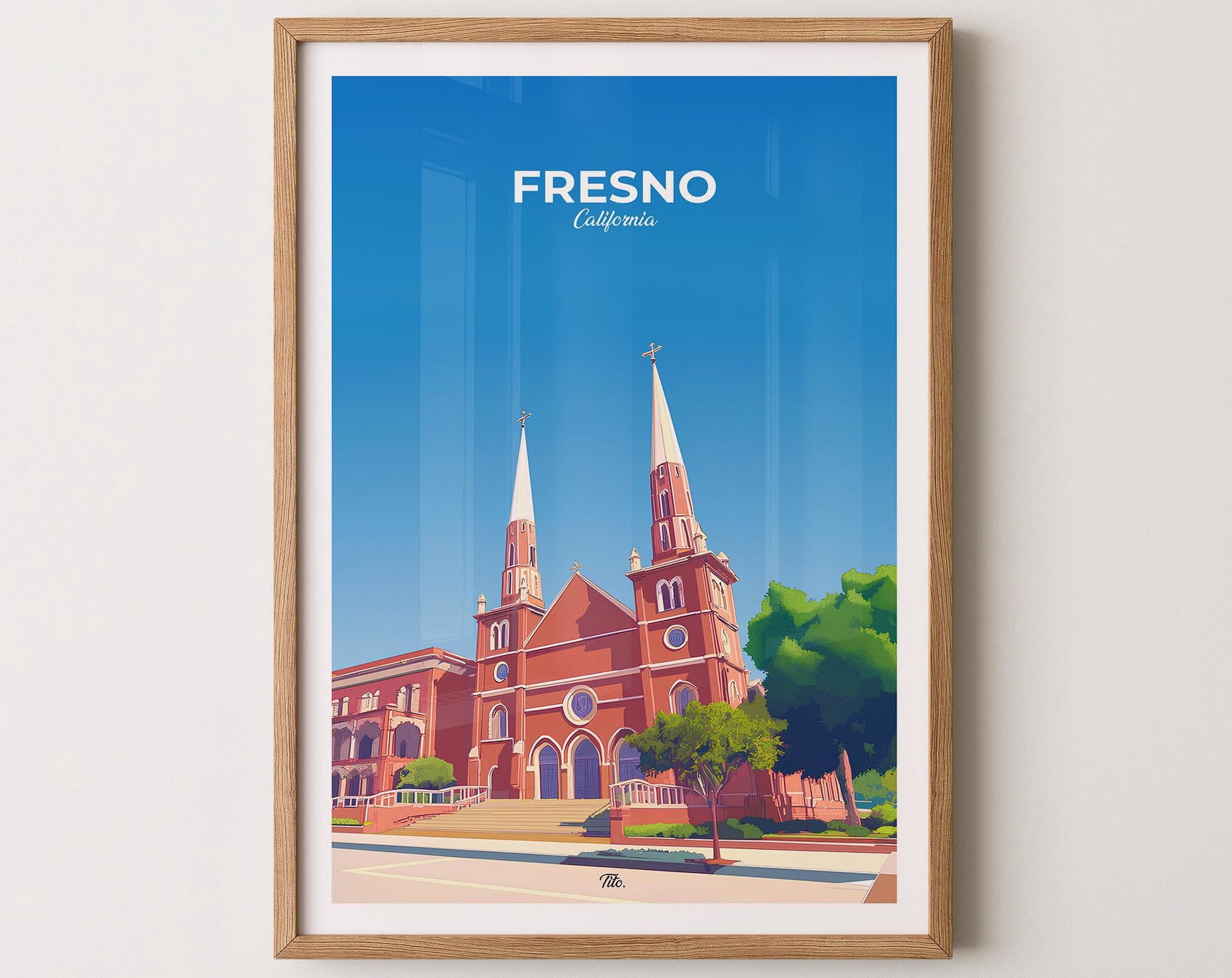 FRESNO Poster, Fresno Travel Poster, Fresno Art Print, Fresno Wall Art ...