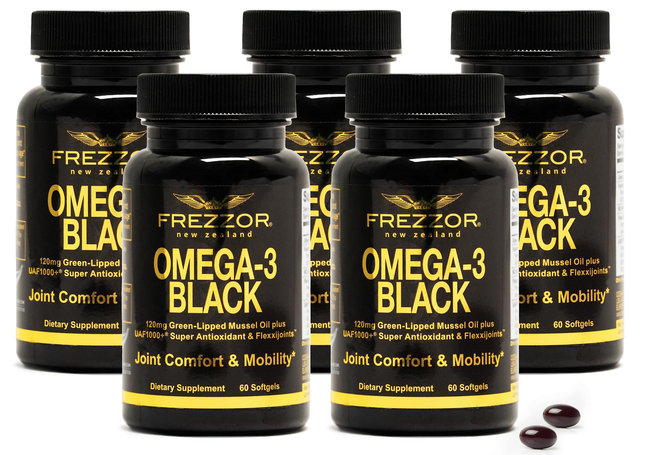 FREZZOR Omega 3 Black - Green Lipped Mussel Oil Capsules, Made in New ...