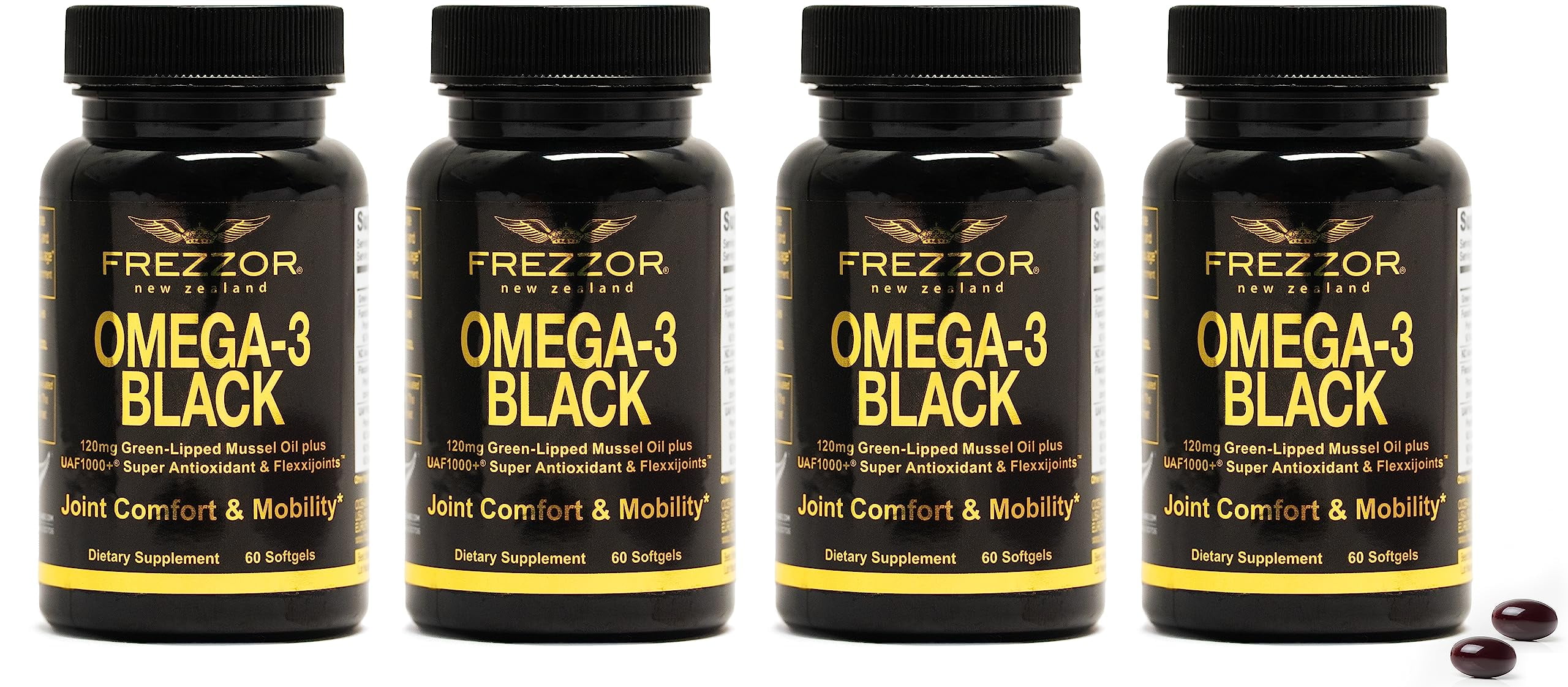 FREZZOR Omega 3 Black, Green Lipped Mussel Oil, Joint & Heart Support ...
