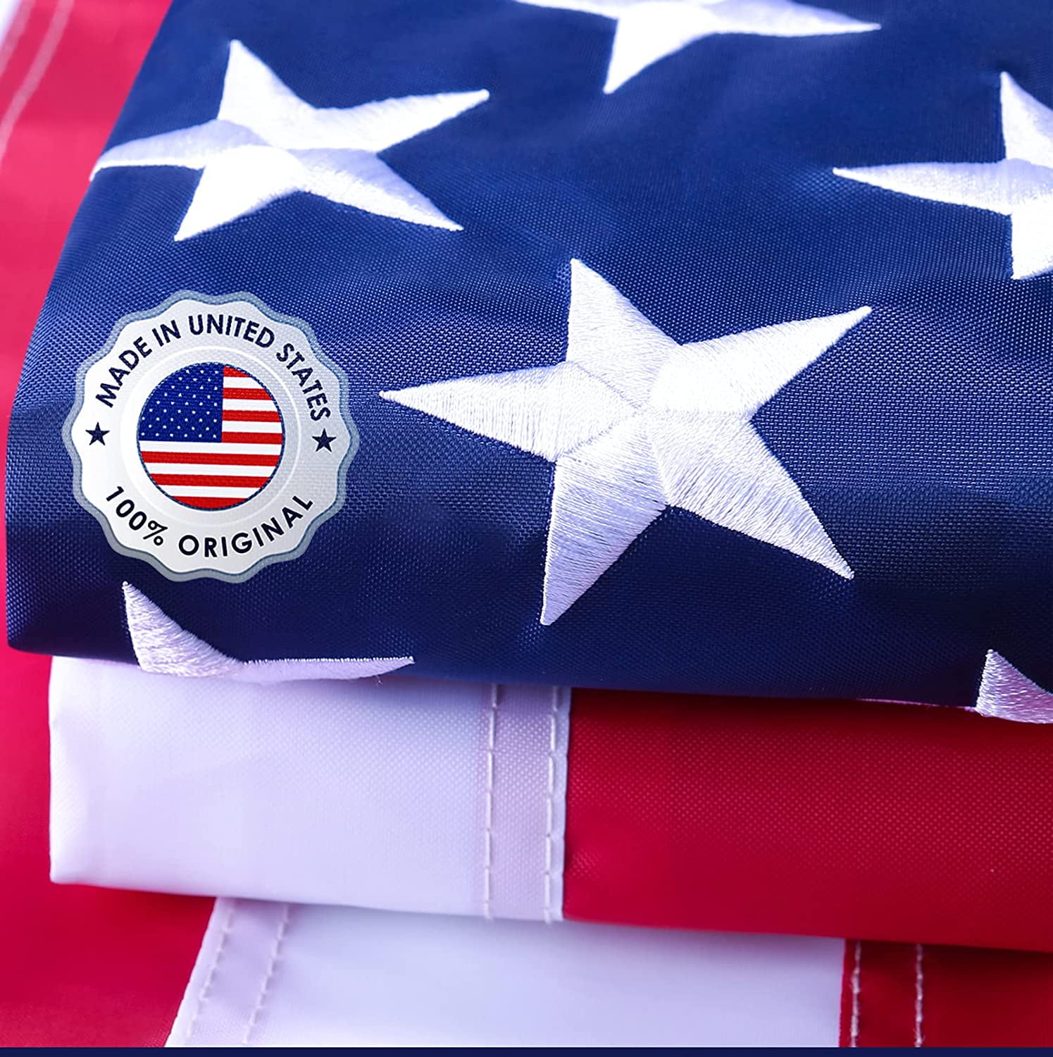 FRF American Flag 10x15 Outdoor - Nylon US Flags with Embroidered Stars ...
