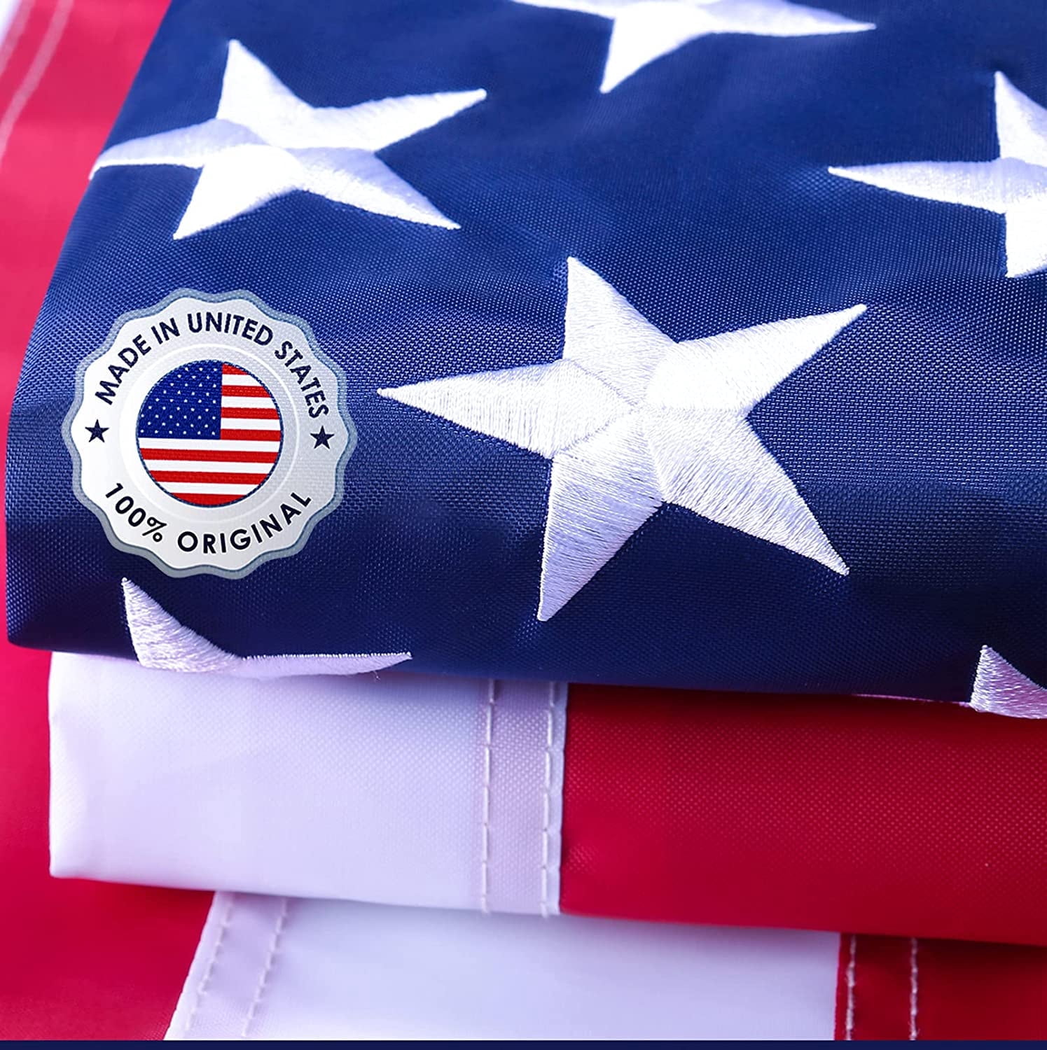 FRF American Flag 6x10 Outdoor - Nylon US Flags with Embroidered Stars ...