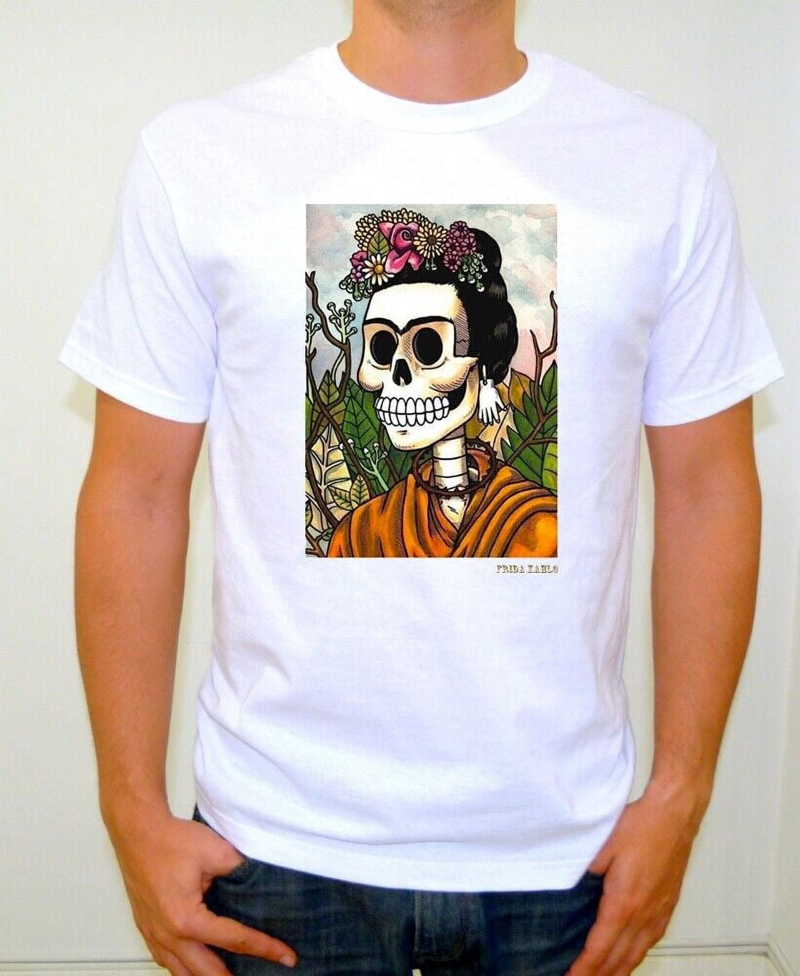 FRIDA KAHLO SKELETON CARTOON WHITE T-SHIRT ADULT SIZE MEDIUM - Walmart.com