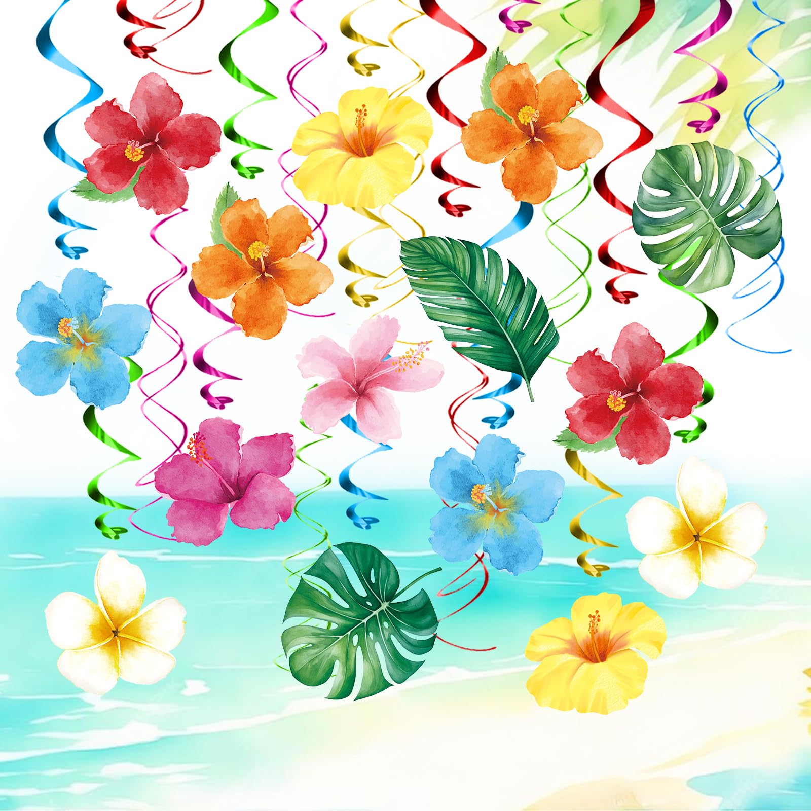 FRIDAY NIGHT HawaiianTRDN Luau Birthday Hanging Swirl Decorations 30 ...