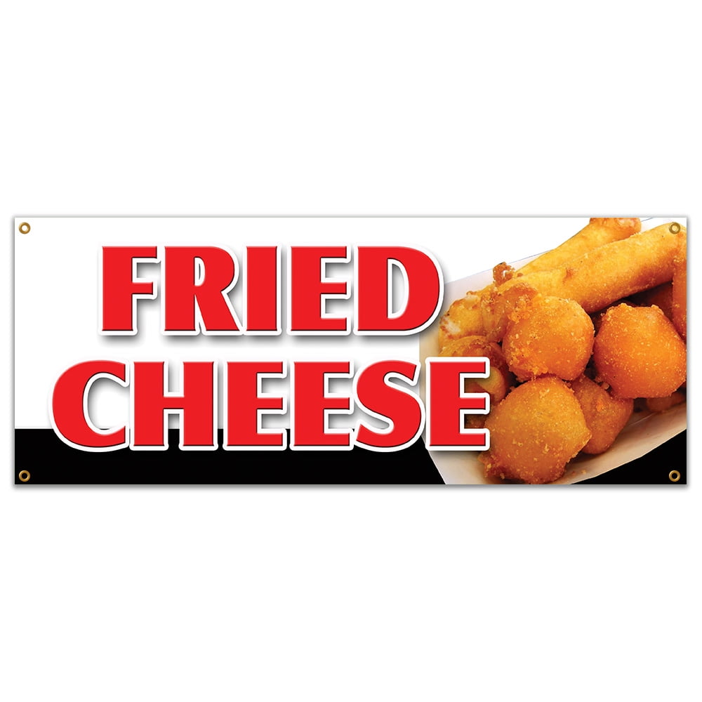 FRIED CHEESE BANNER SIGN french poutine melted cheddar bacon ranch ...