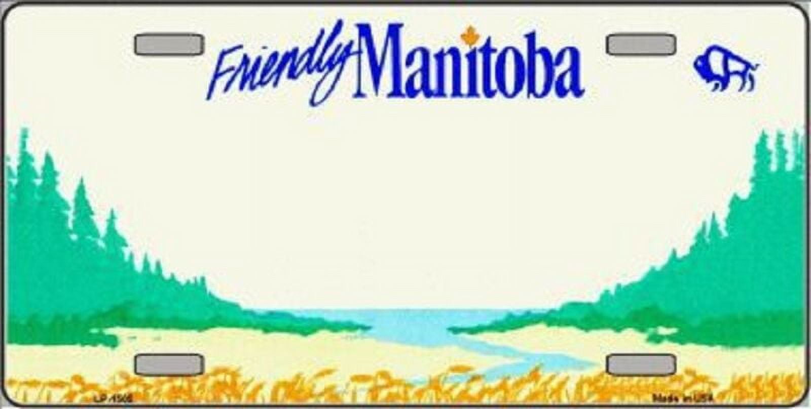 FRIENDLY MANITOBA METAL NOVELTY LICENSE PLATE TAG - Aluminum ( 12 inch ...