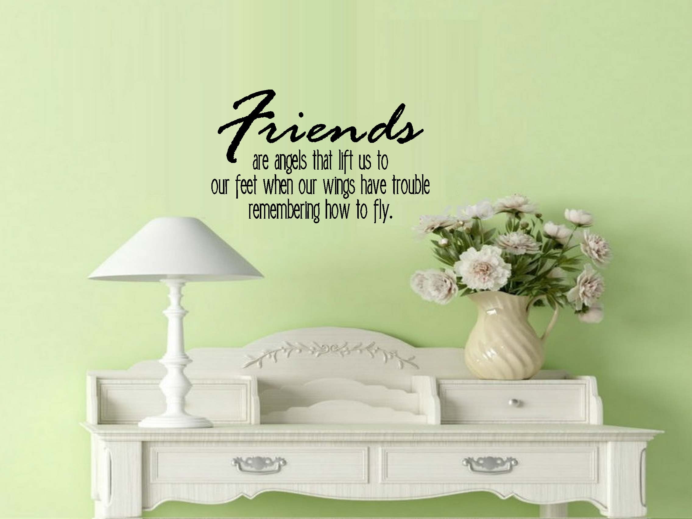 FRIENDS ARE ANGELS THAT LIFT US UP ~ WALL DECAL , 13" X 21" - Walmart.com