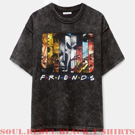 FRIENDS SCARY MOVIE PUNK ROCK T SHIRTS MEN'S SIZES MINERAL WASH TIE DYE ...
