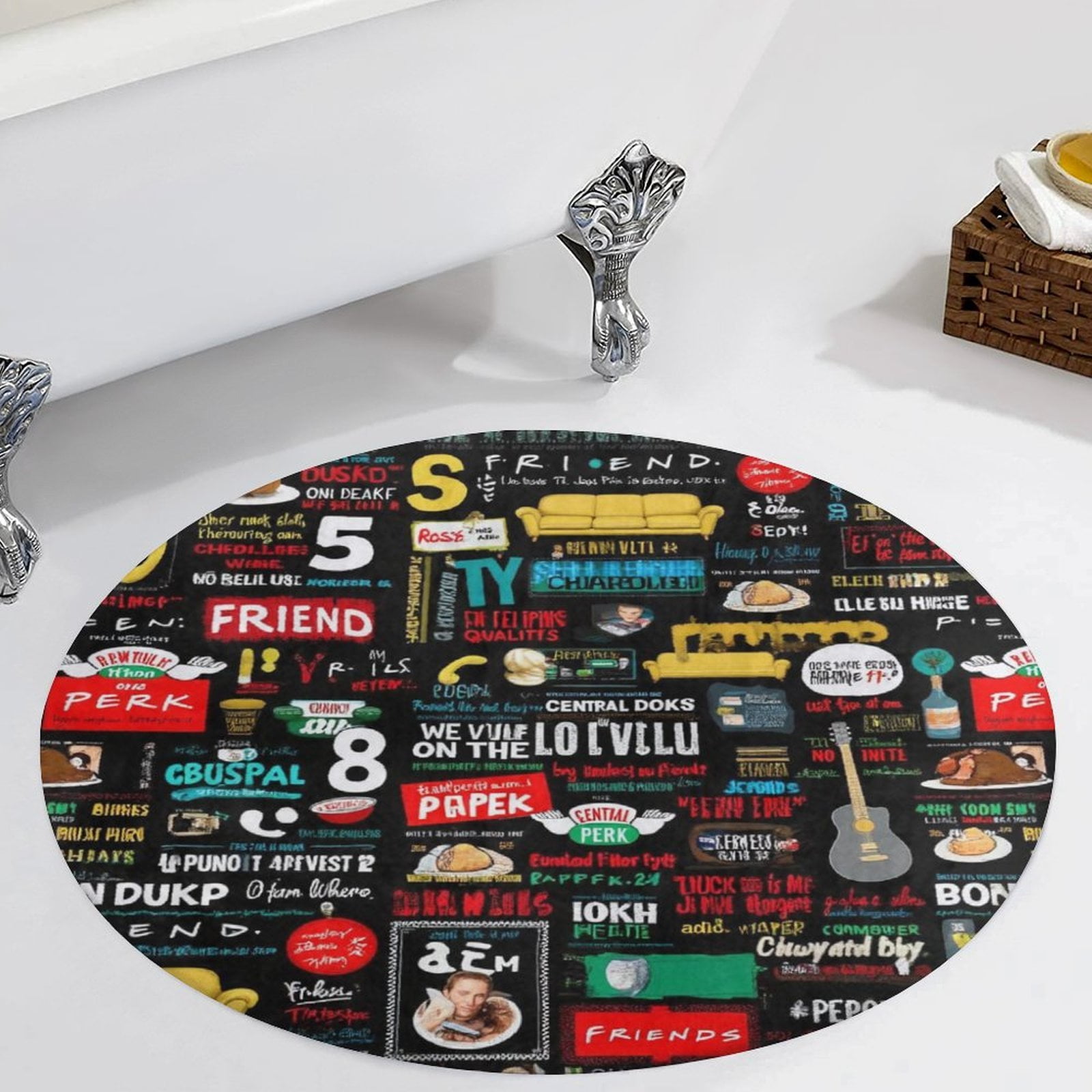 FRIENDS TV SHOW COLLAGE Round Area Rugs for Bedroom Living Room, 5FT ...