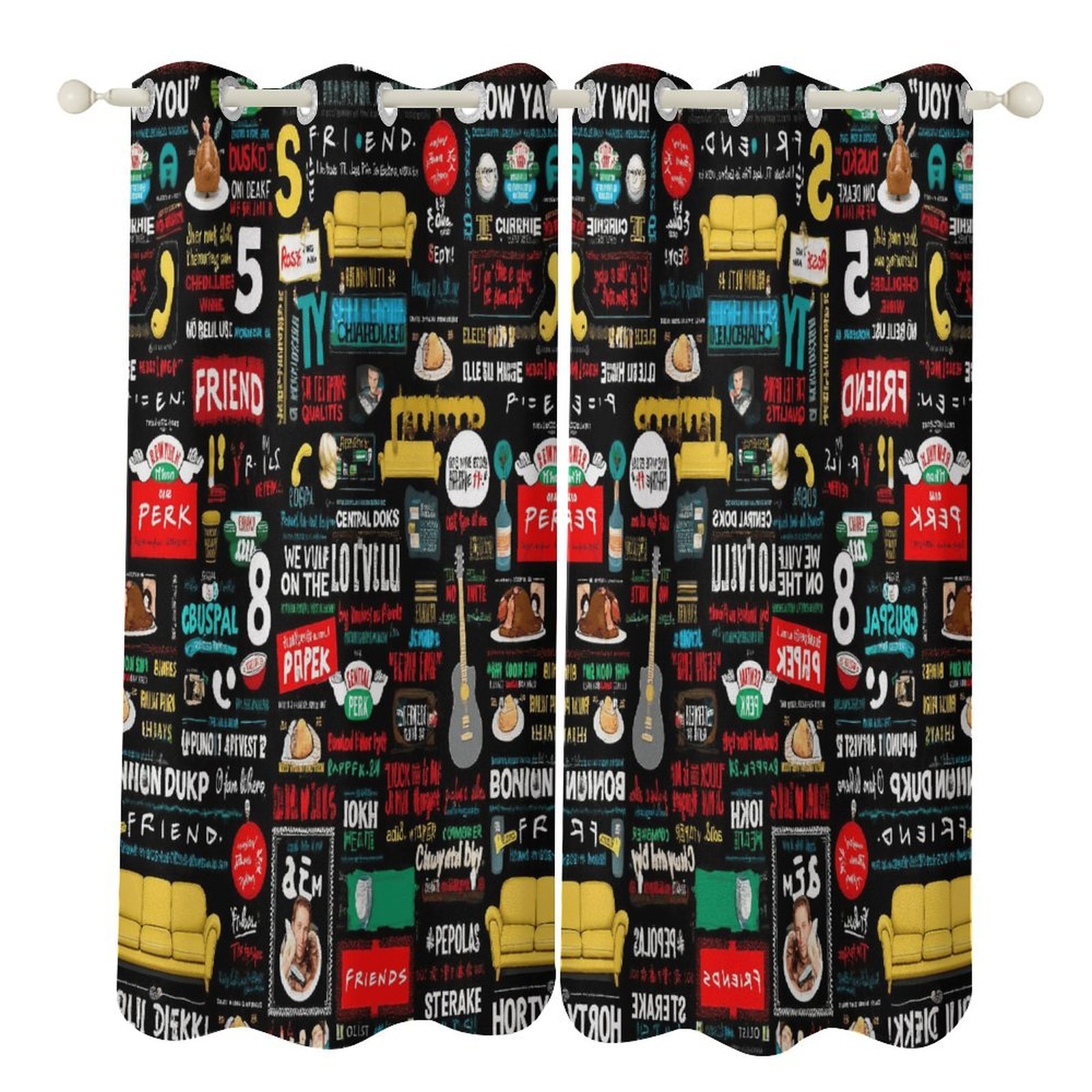 FRIENDS TV SHOW COLLAGE Window Blackout Curtain 3d Printed Curtain ...
