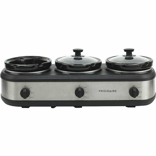 FRIGIDAIRE 3 x 2.5 Qt. Triple Slow Cooker - Stainless-Steel - Walmart.com