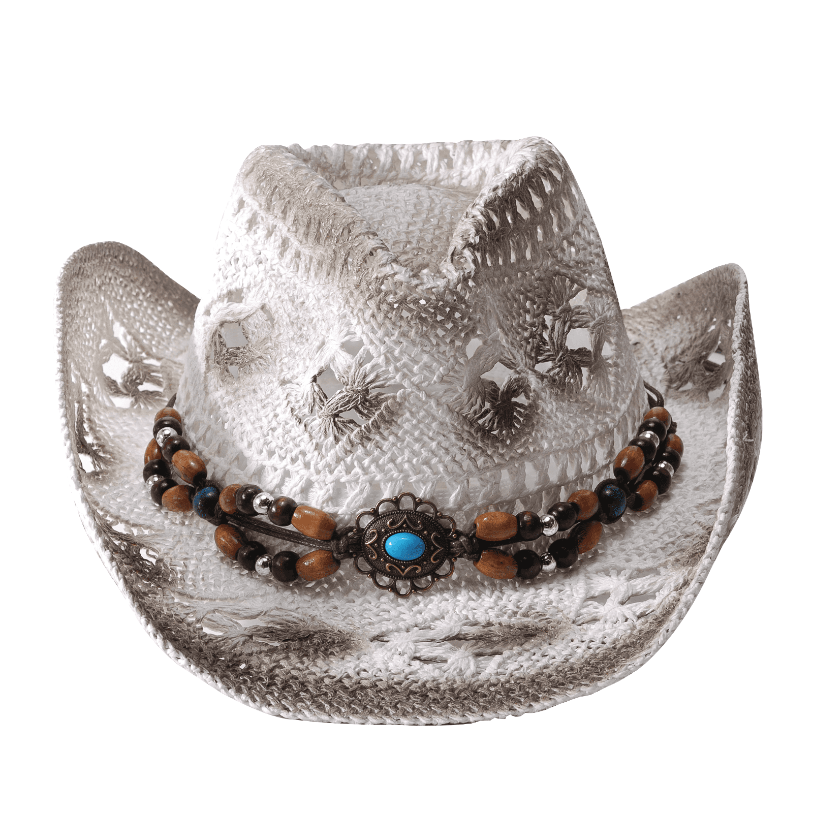 FRIJPACK Men & Women's Woven Straw Cowboy Cowgirl Hat Cowgirl Summer ...