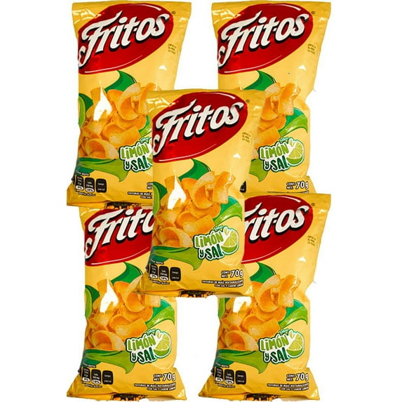 Fritos Corn Chips, Lemon and Salt Flavor, 62g, Box of 5 Bags, Mexican ...