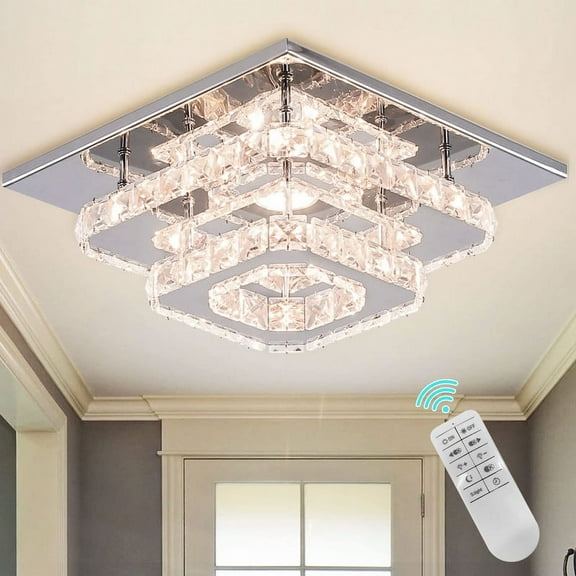 Briignite 1-Light Silver Romantic Flush Mount LED Ceiling Light Fixture ...