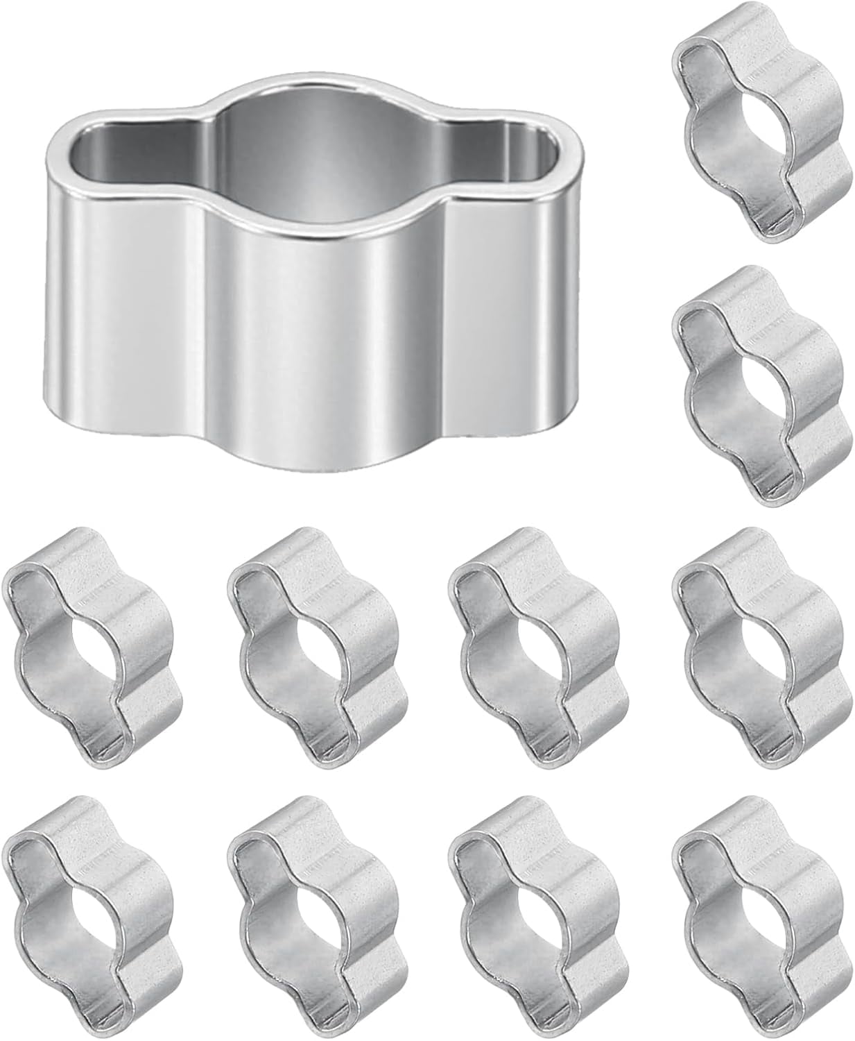 FRKSMD-12 Pcs Double Ear Hose Clamp, 3-5mm 304 Stainless Steel O Clip ...