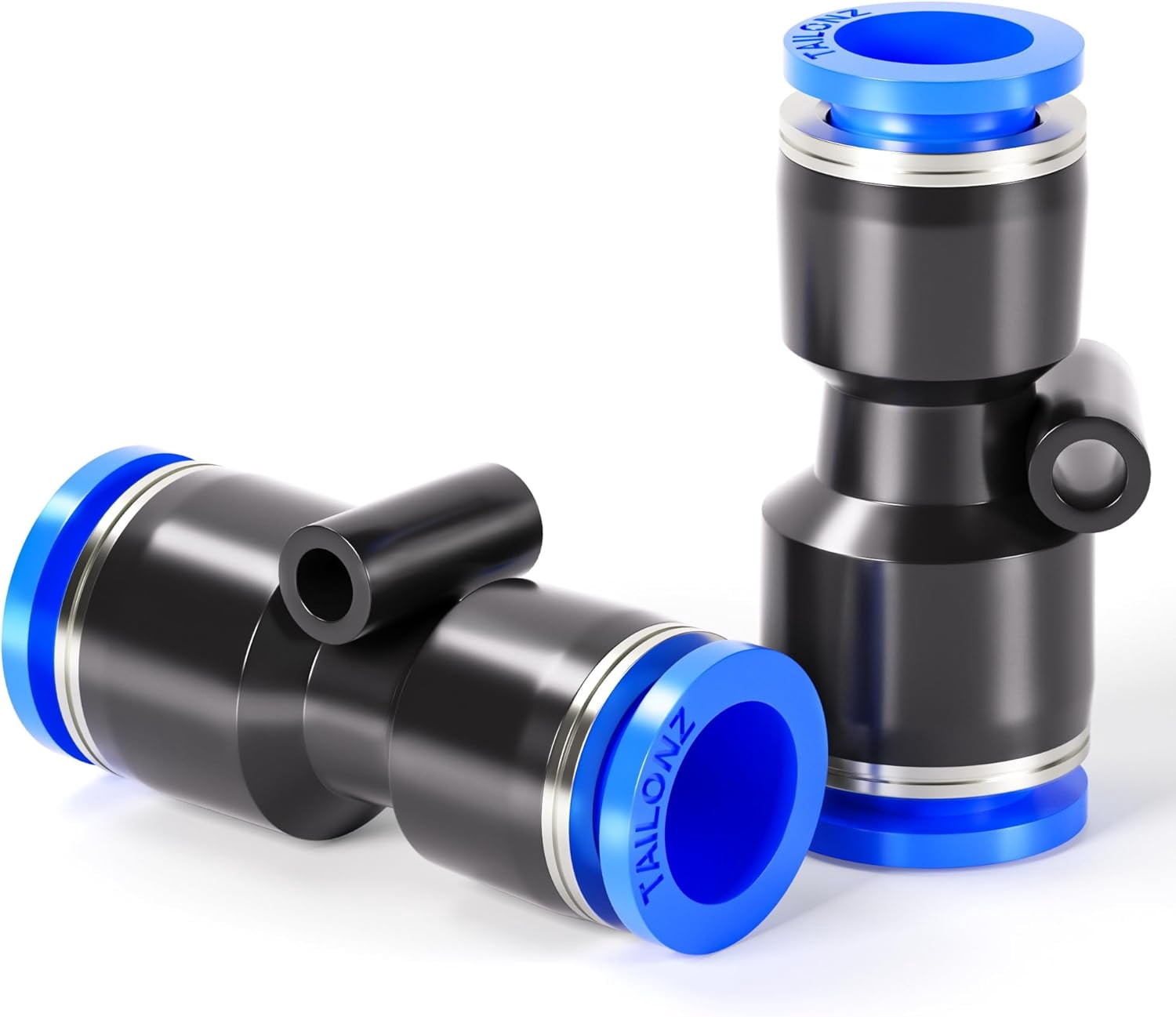 FRKSMD-Blue Straight Reducing 1/8" Tube OD x 1/4" Tube OD Tube OD Push ...