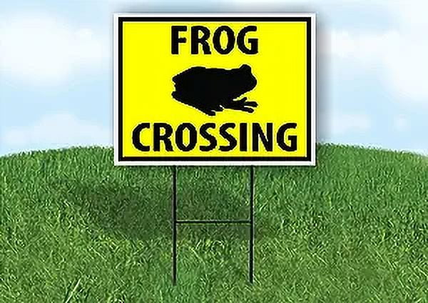 FROG CROSSING FROG YELLOW - Double Sided Frog Crossing Yard Sign with ...
