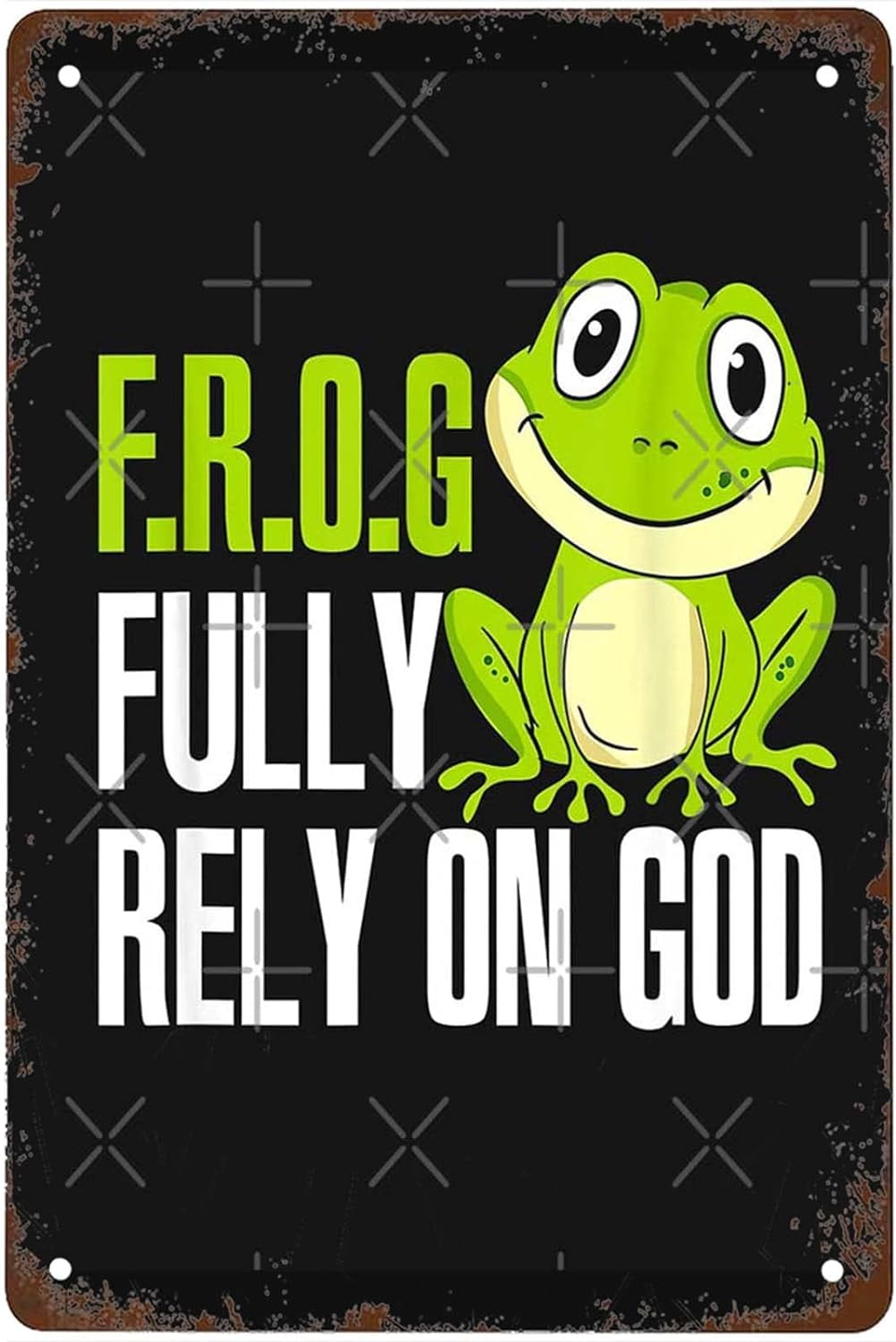 FROG Fully Rely On God Christian Frog Lover MP Metal Tin Signs Vintage ...