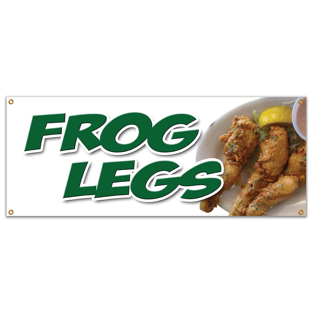 FROG LEGS BANNER SIGN sauteed grilled french battered deep fried food ...