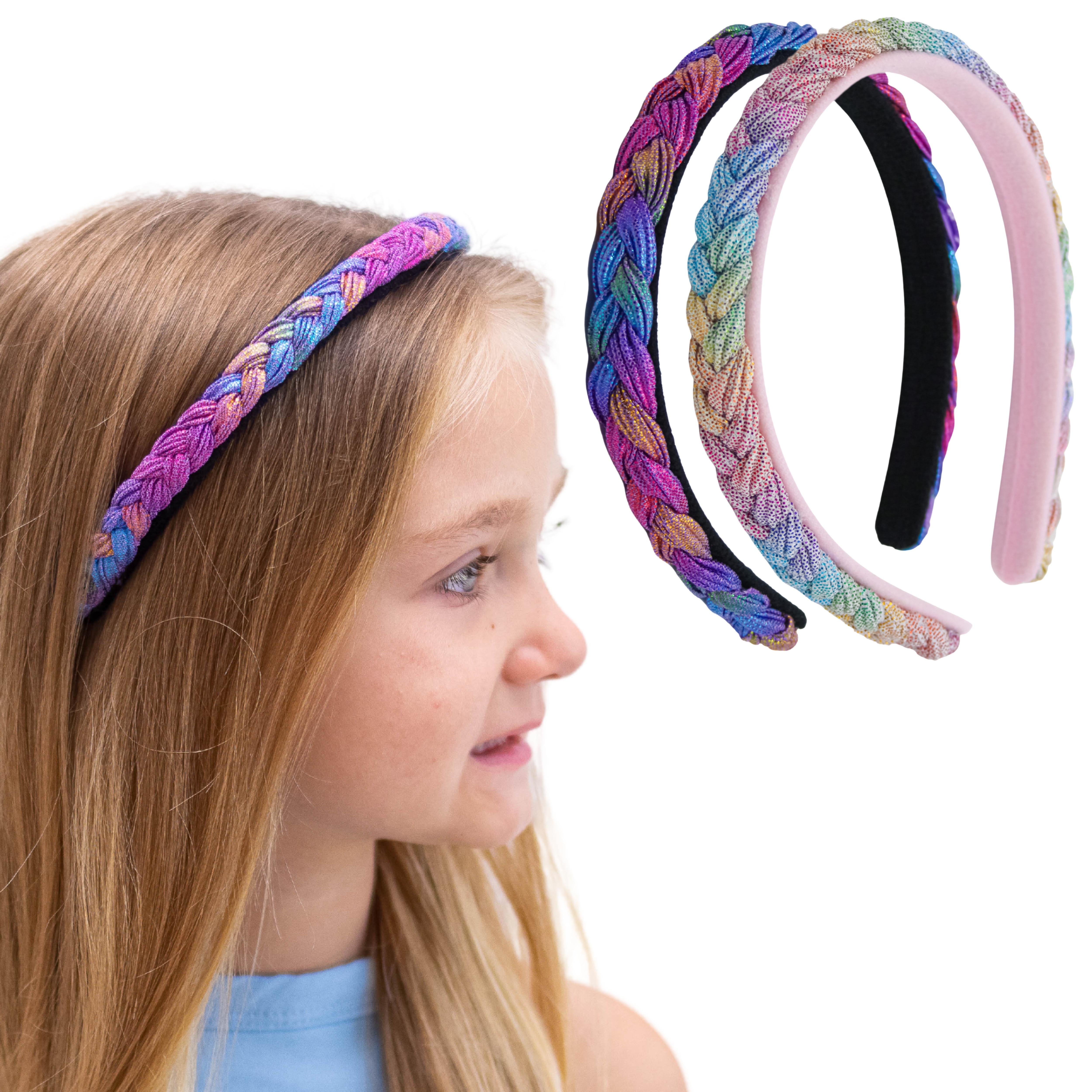 FROG SAC 2 Braided Headbands For Girls, Adjustable Tie Dye No Slip ...