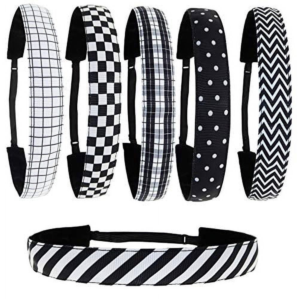 FROG SAC Party Non Slip, Adjustable Polka Dot Headband, Black & White ...
